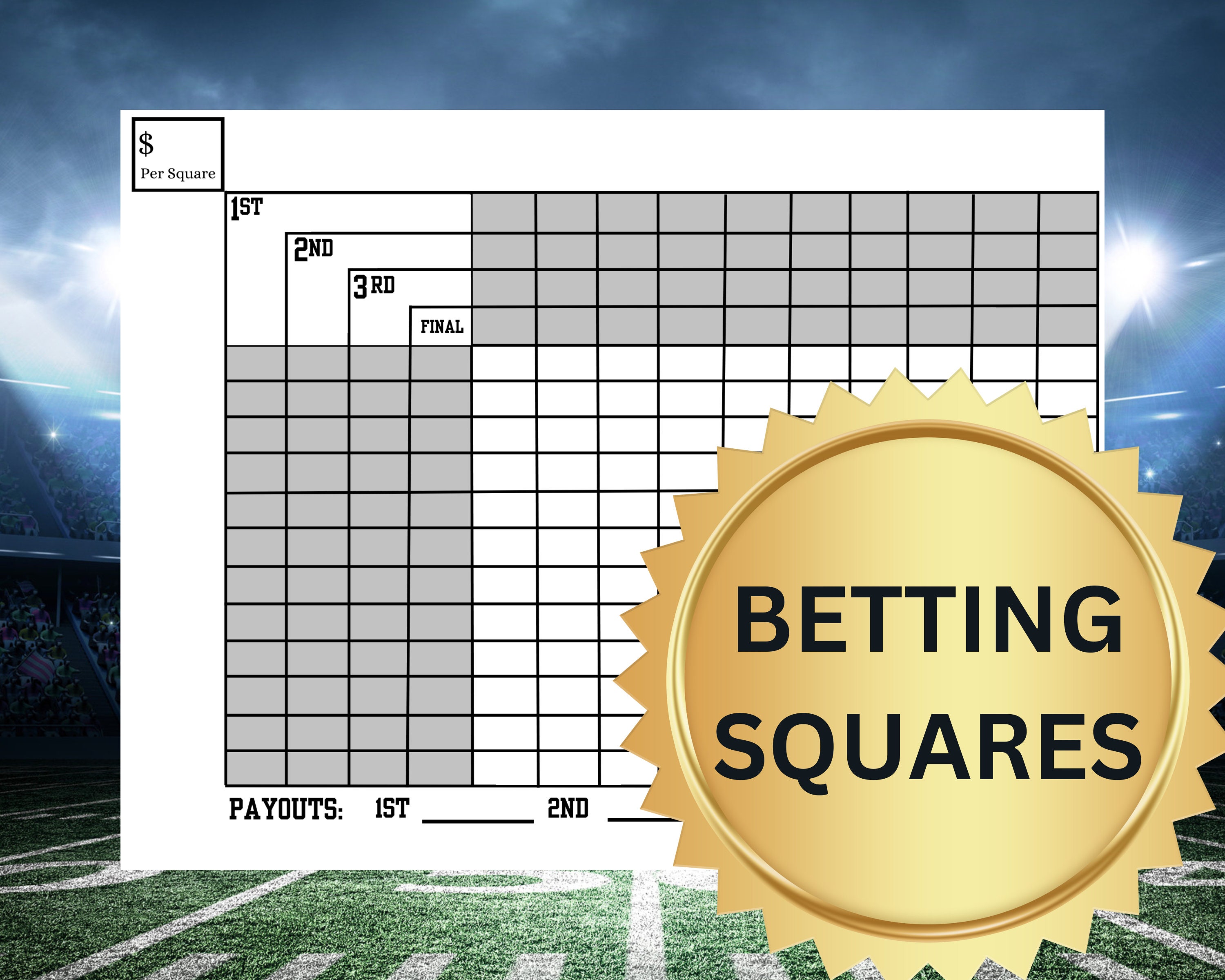 Super Football Bowl Printable Betting Squares, Betting Pool, Sports ...