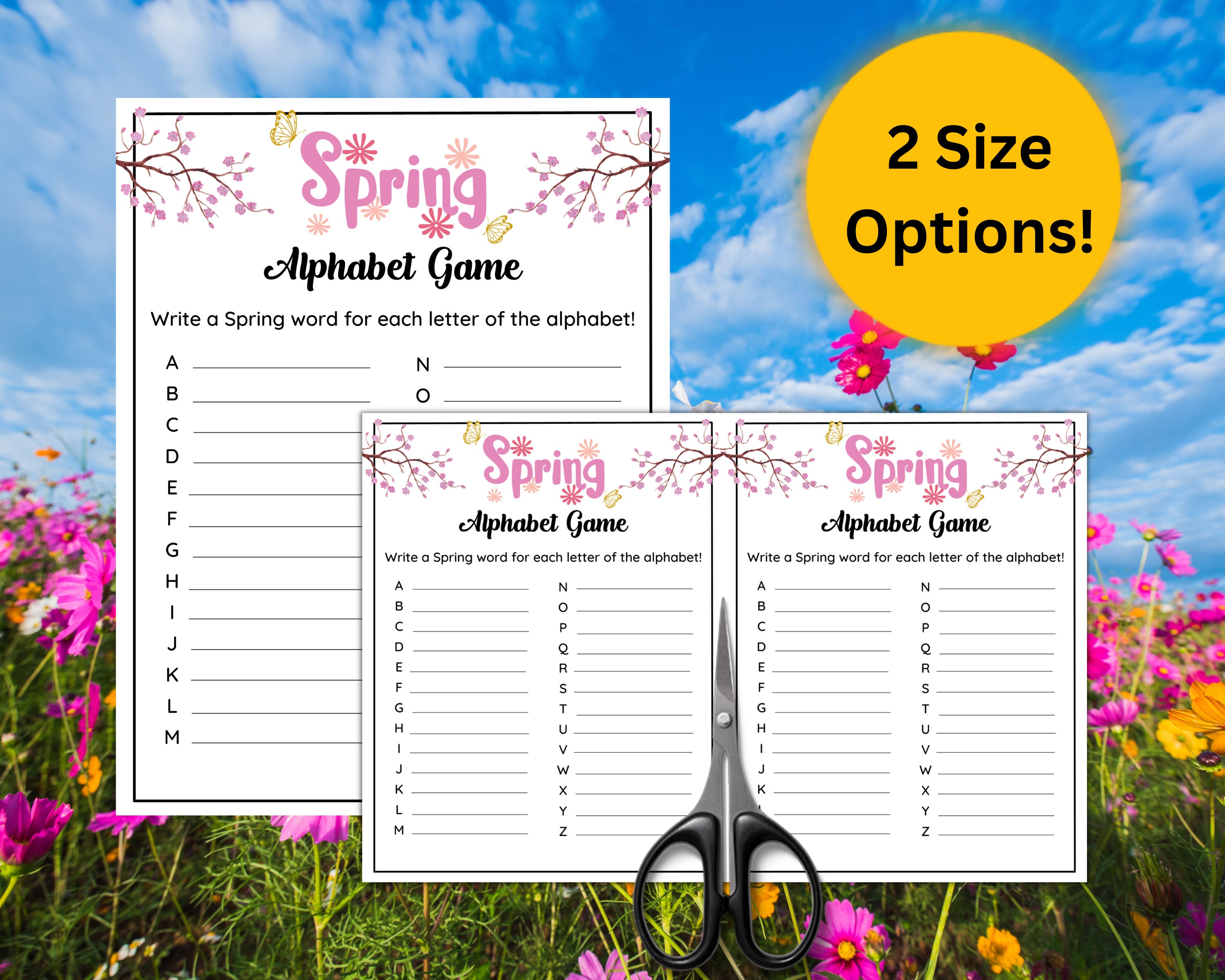 Printable Spring ABC Alphabet Game for Kids & Adults, Classroom Spring ...
