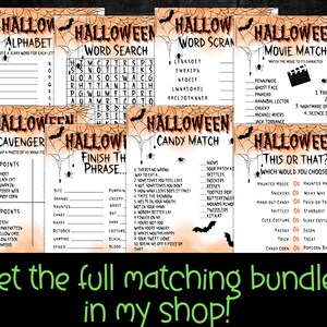Halloween Candy Match-printable Halloween Game-candy Game-halloween ...