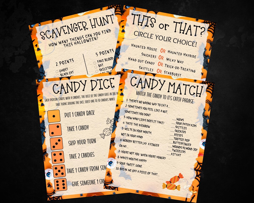 Halloween Party Games Bundle for Kids Instant Download, Printable ...