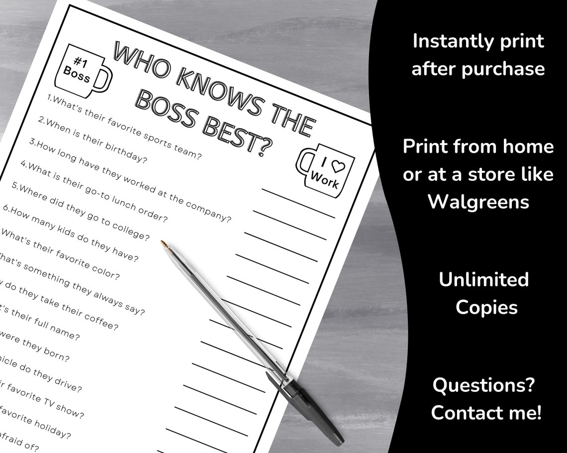 Who Knows the Boss Best, Office Party, Get to Know Your Boss, Boss ...
