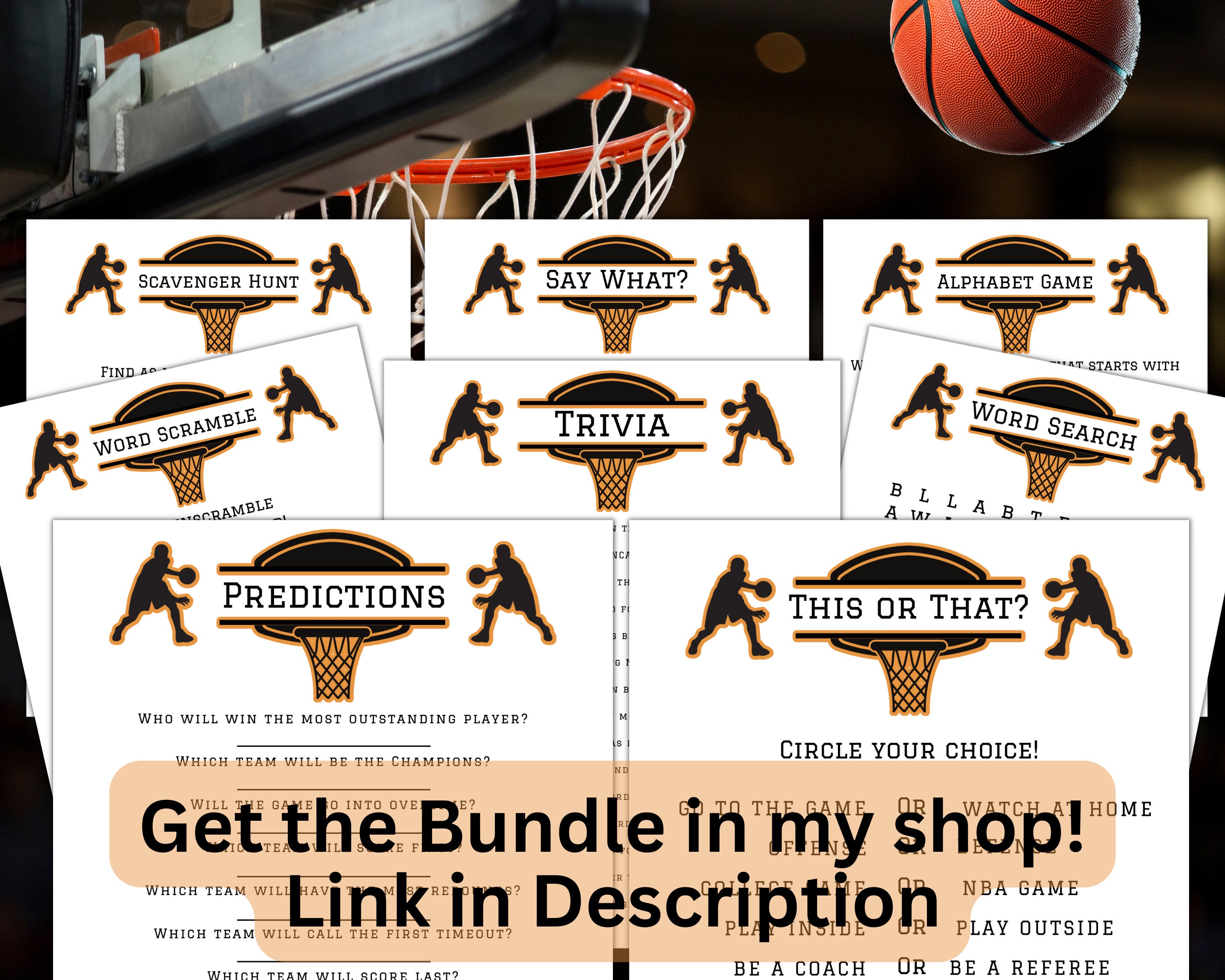Printable March Basketball Madness Scavenger Hunt, Party Ideas, Ice ...