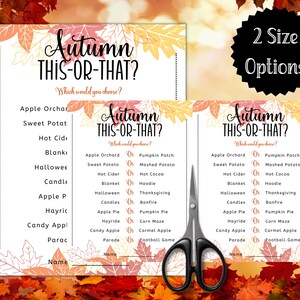Autumn This or That Game, Fall This or That Game, Fall Family Activity ...