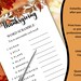 Thanksgiving Dinner Party Game for Kids and Adults, Printable ...
