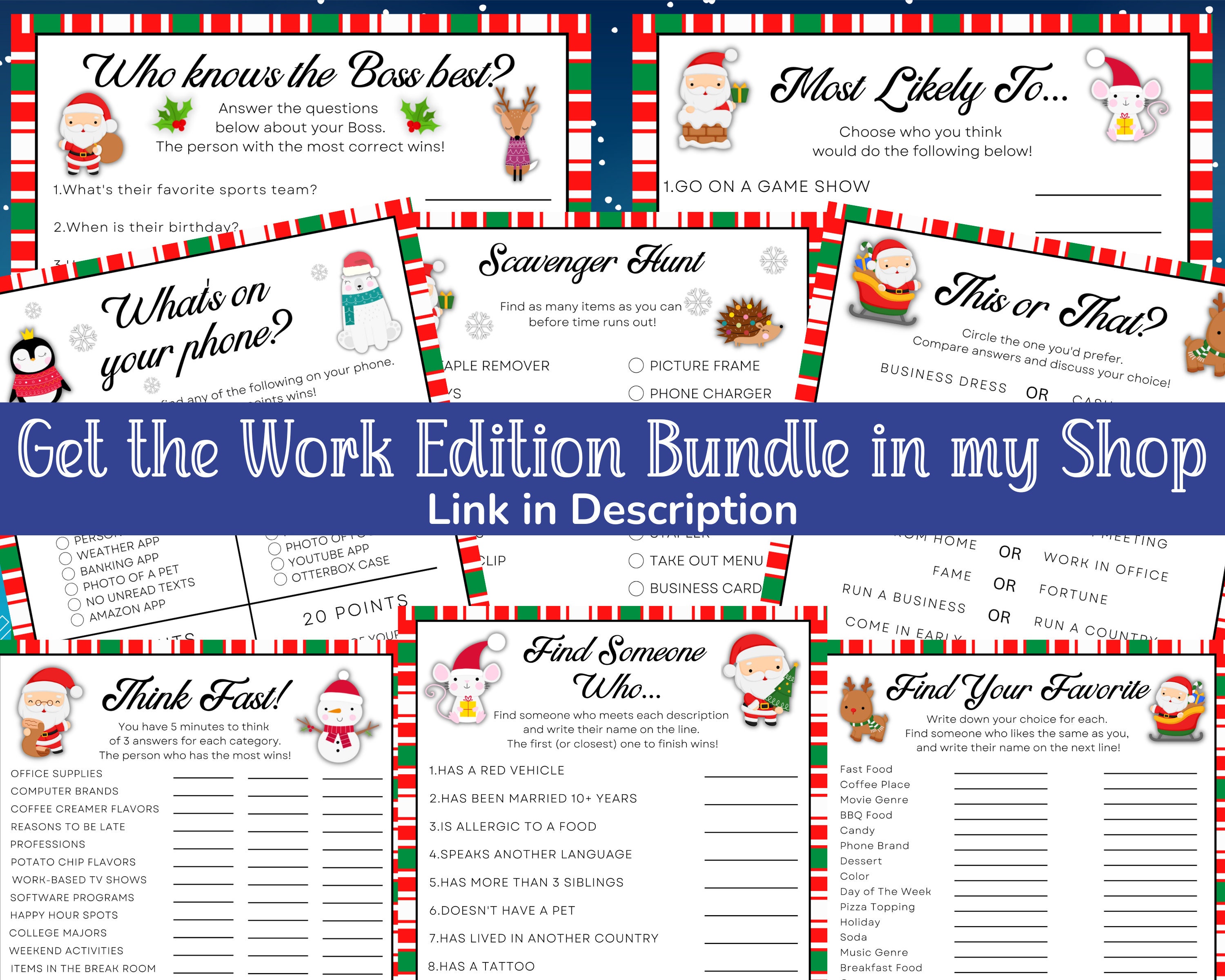 Secret Santa Survey Questionnaire for Kids Adults and Coworkers ...