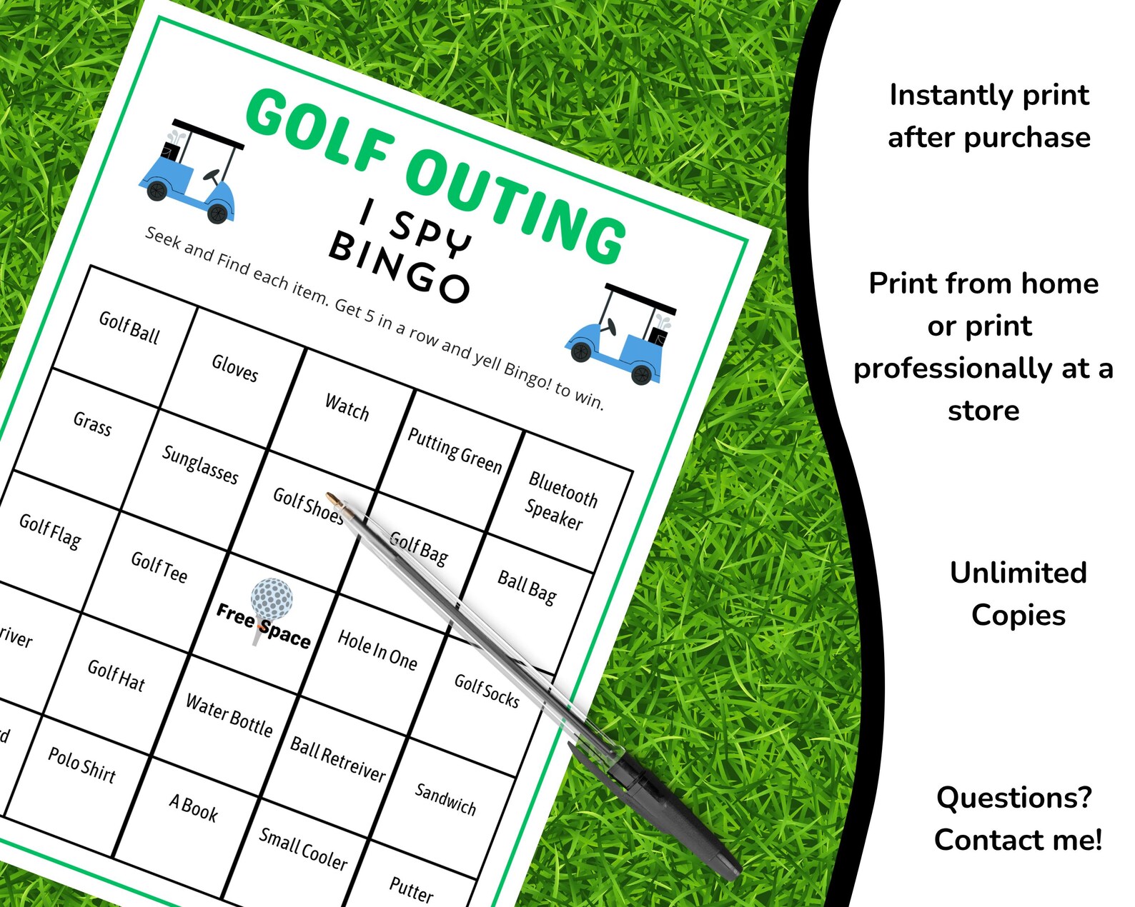 Golf I Spy Bingo Game, Printable Golf Retreat Activity, Work Golf Outing Game, Fun Golf Outing ...