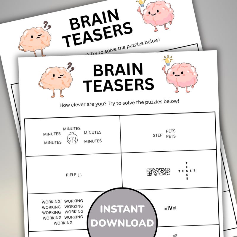 Printable Logic Puzzles - Etsy