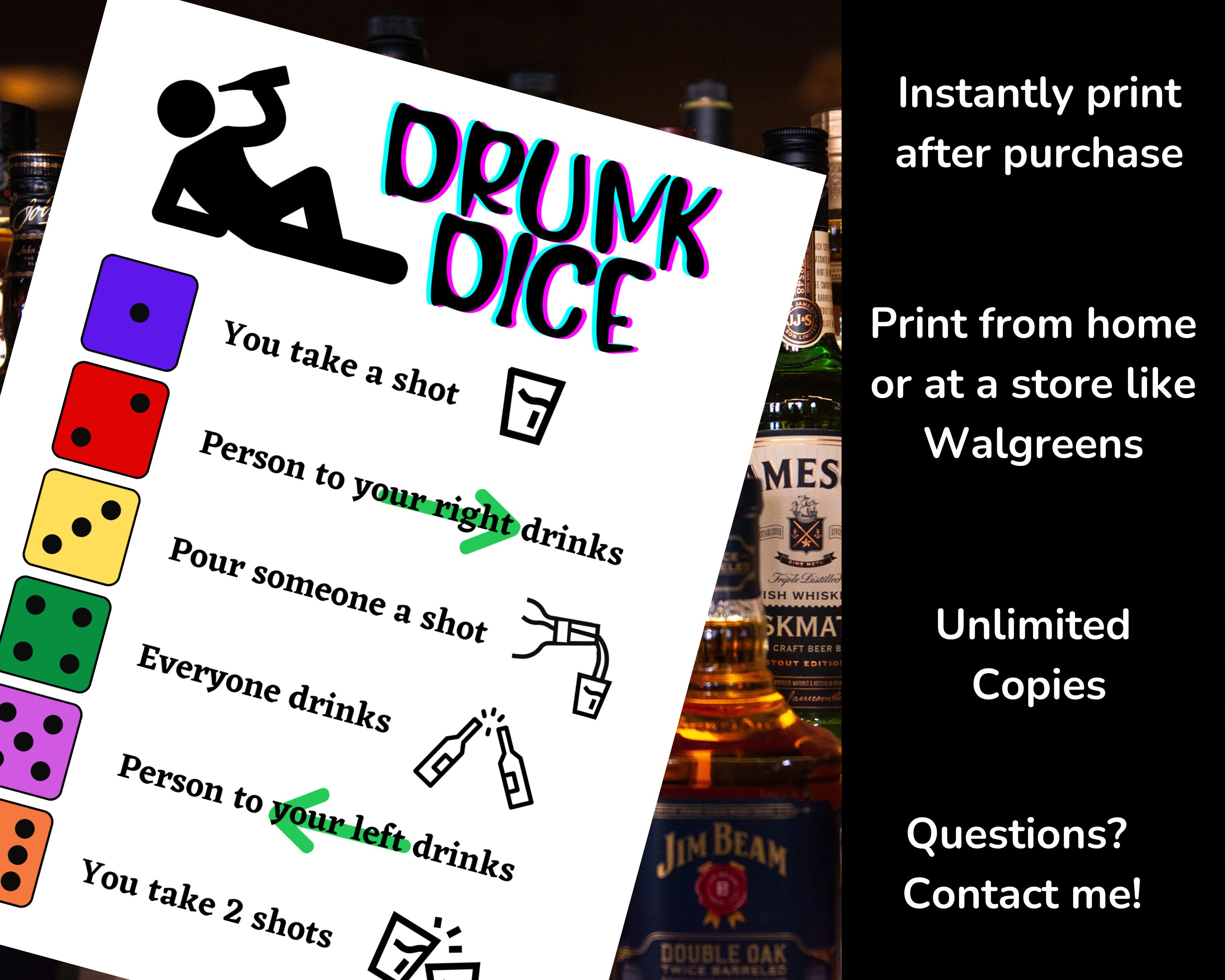 Drunk Dice Party Game, Virtual Drinking Game, Adult Party Games, Ladies Night Games, Games for ...