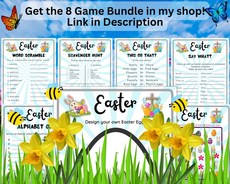 Printable Easter Word Scramble & Answer Key, Sunday School Church Games ...