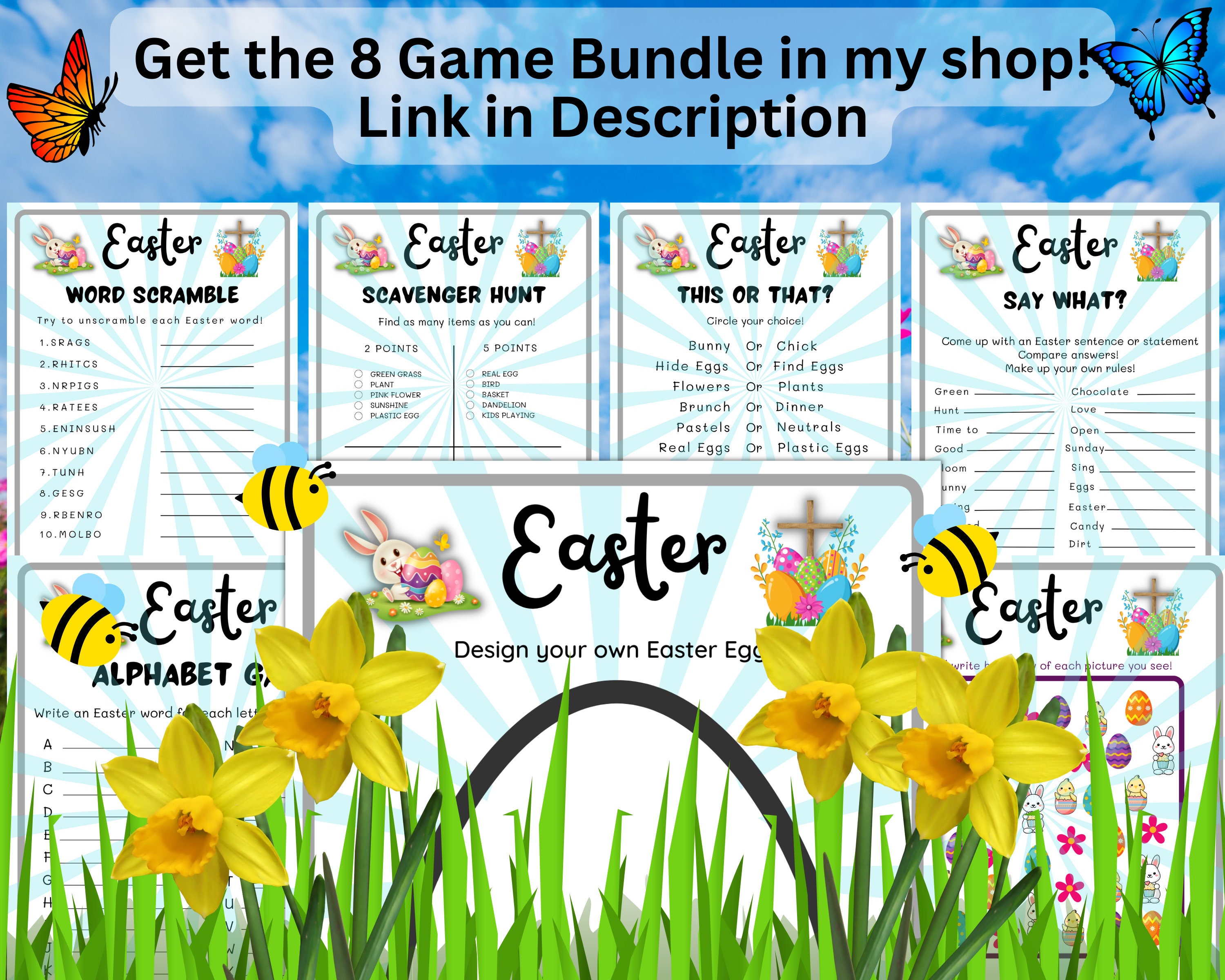 Printable Easter Word Scramble & Answer Key, Sunday School Church Games ...
