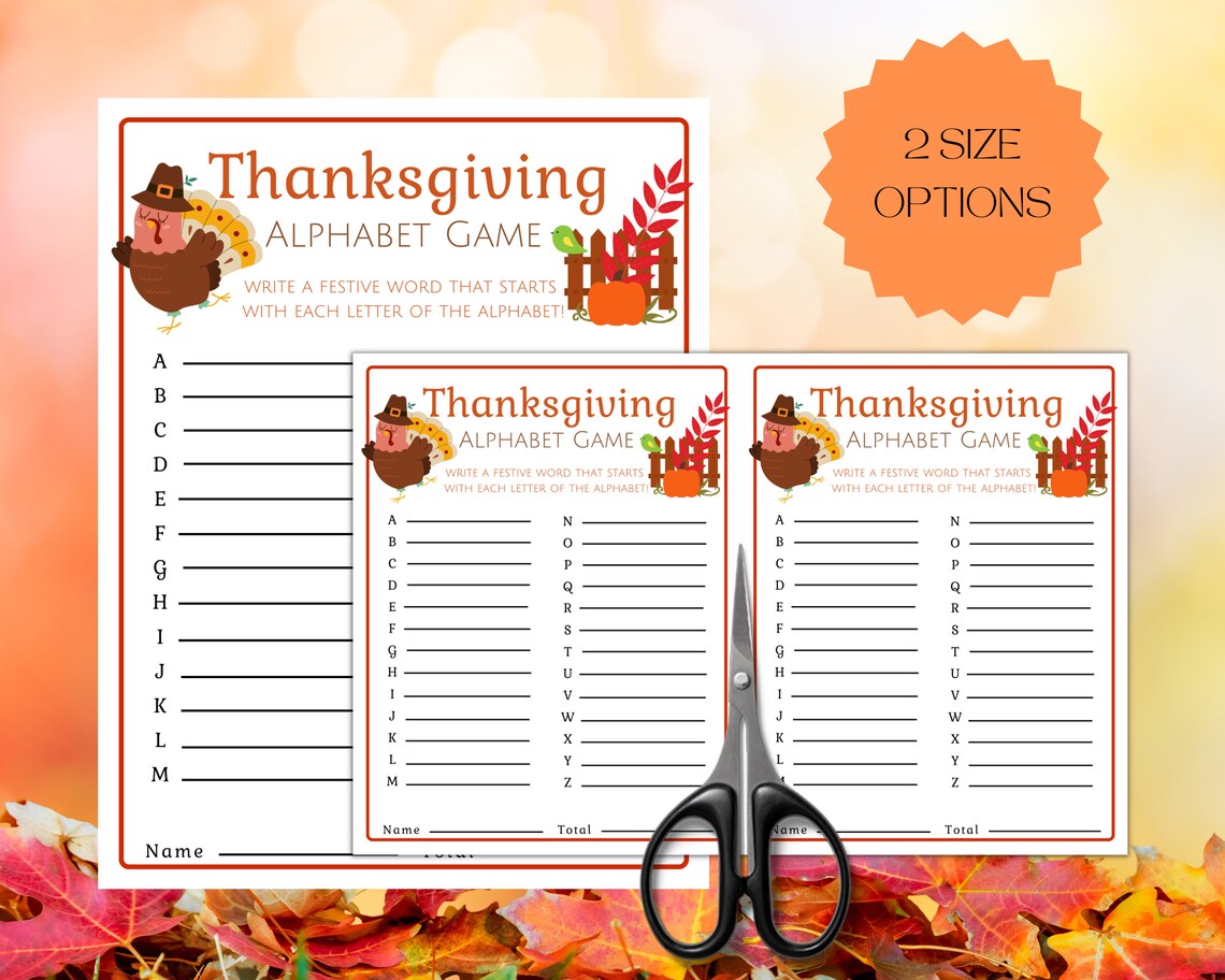 Thanksgiving Alphabet Game, Turkey Day Game, Thanksgiving Games Bundle ...