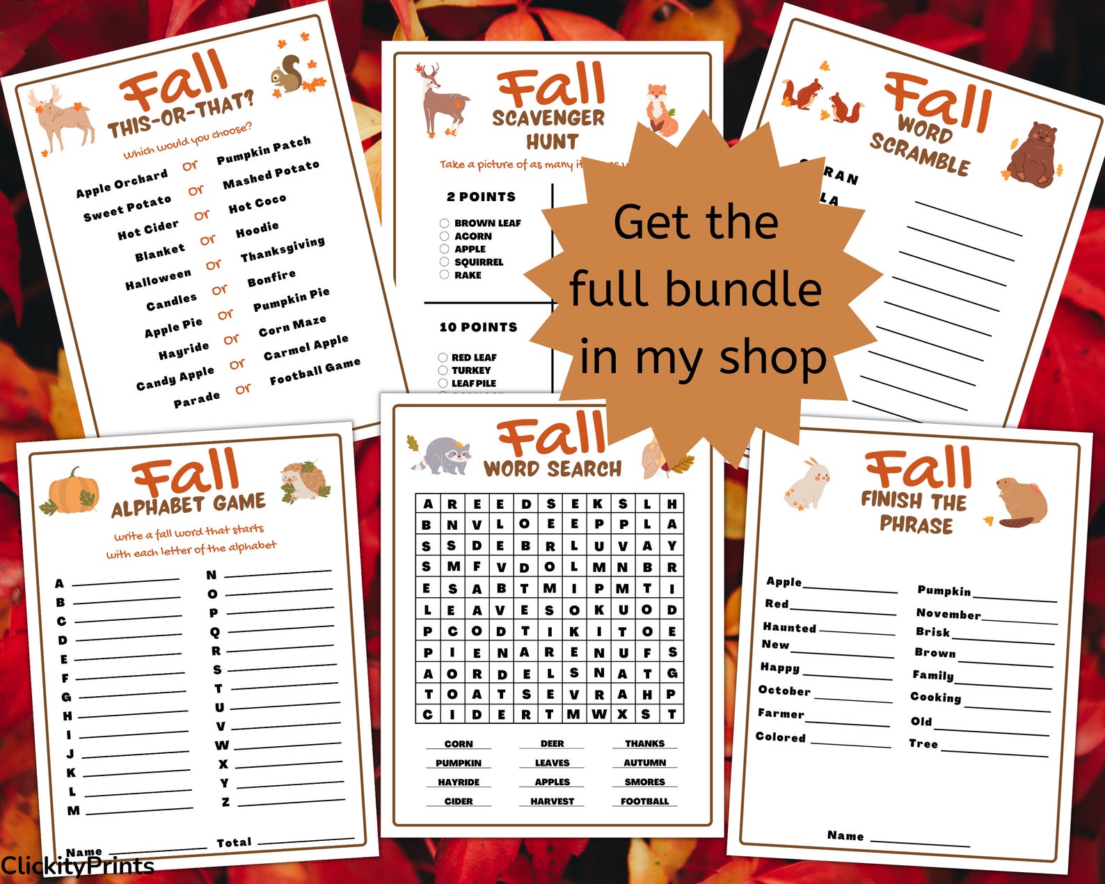 Fall Scavenger Hunt-autumn Scavenger Hunt-printable Scavenger Hunt-fall ...