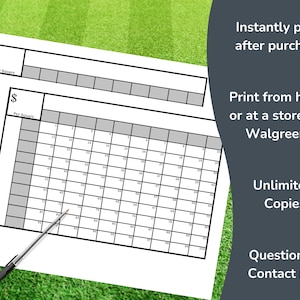 Sports Bowl Printable Large Print Betting Squares, 100 Blank & Numbered ...