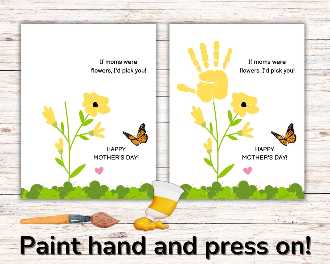 Mother's Day Handmade Keepsake, Printable Handprint Craft Gift for Mom ...