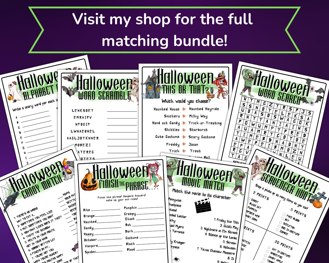 Halloween Finish the Phrase Game-halloween Party Game-spooky Party Game ...