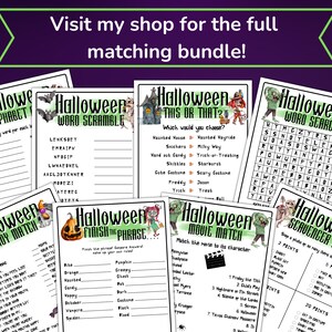 Halloween Finish the Phrase Game-halloween Party Game-spooky Party Game ...