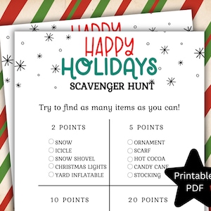 Scavenger Hunt Holiday Activity for School or Work, Printable Christmas ...