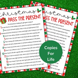 Pass the Present Christmas Game for Kids & Adults Instant Download ...