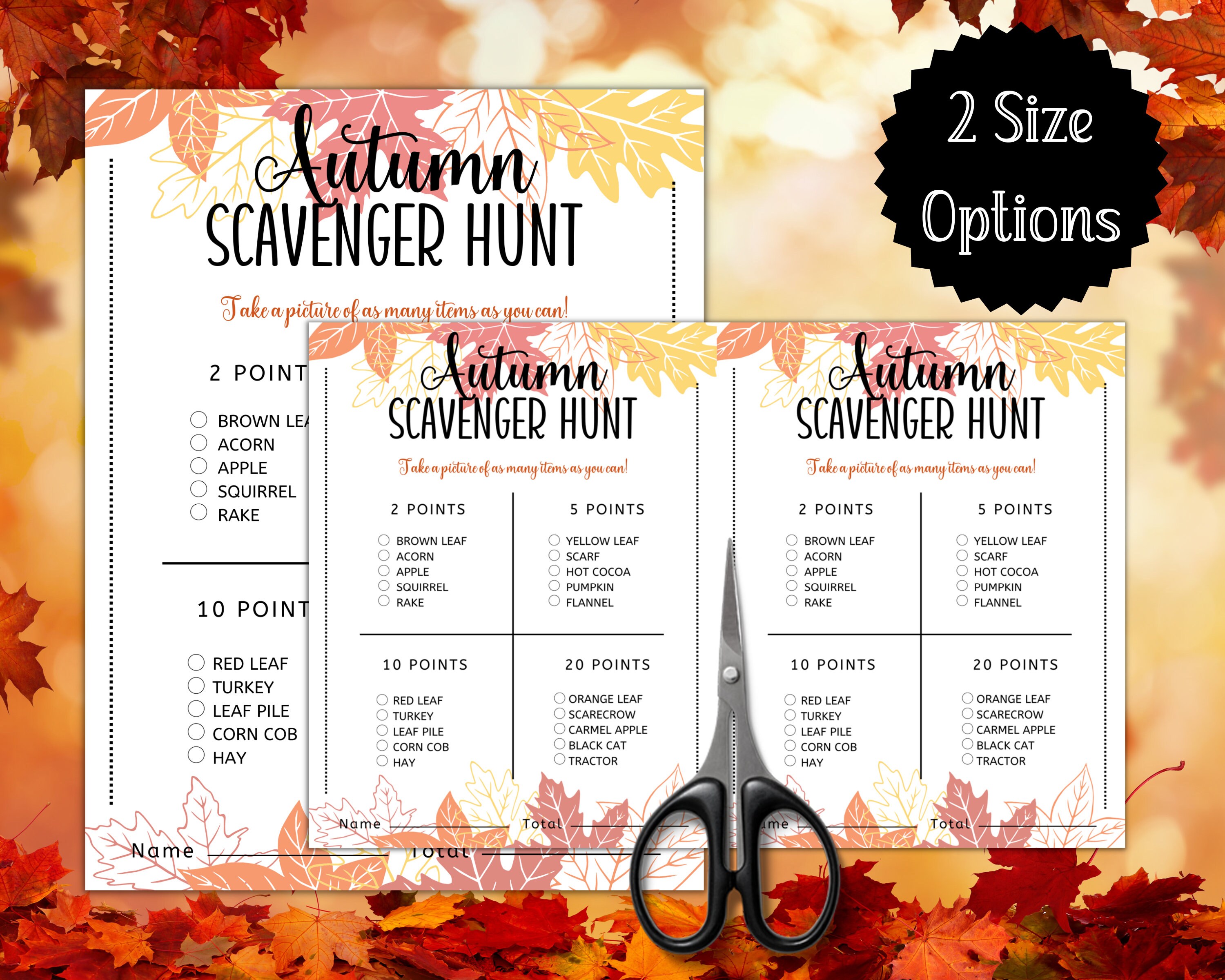 Autumn Scavenger Hunt, Fall Treasure Hunt, Printable Autumn Games ...