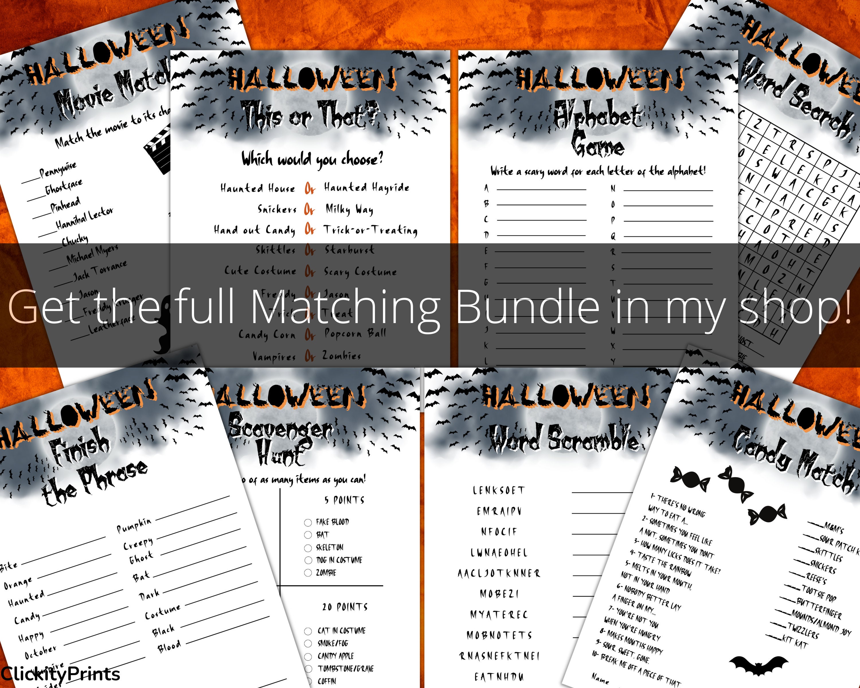 Halloween Scavenger Hunt-printable Halloween Games-halloween Party ...