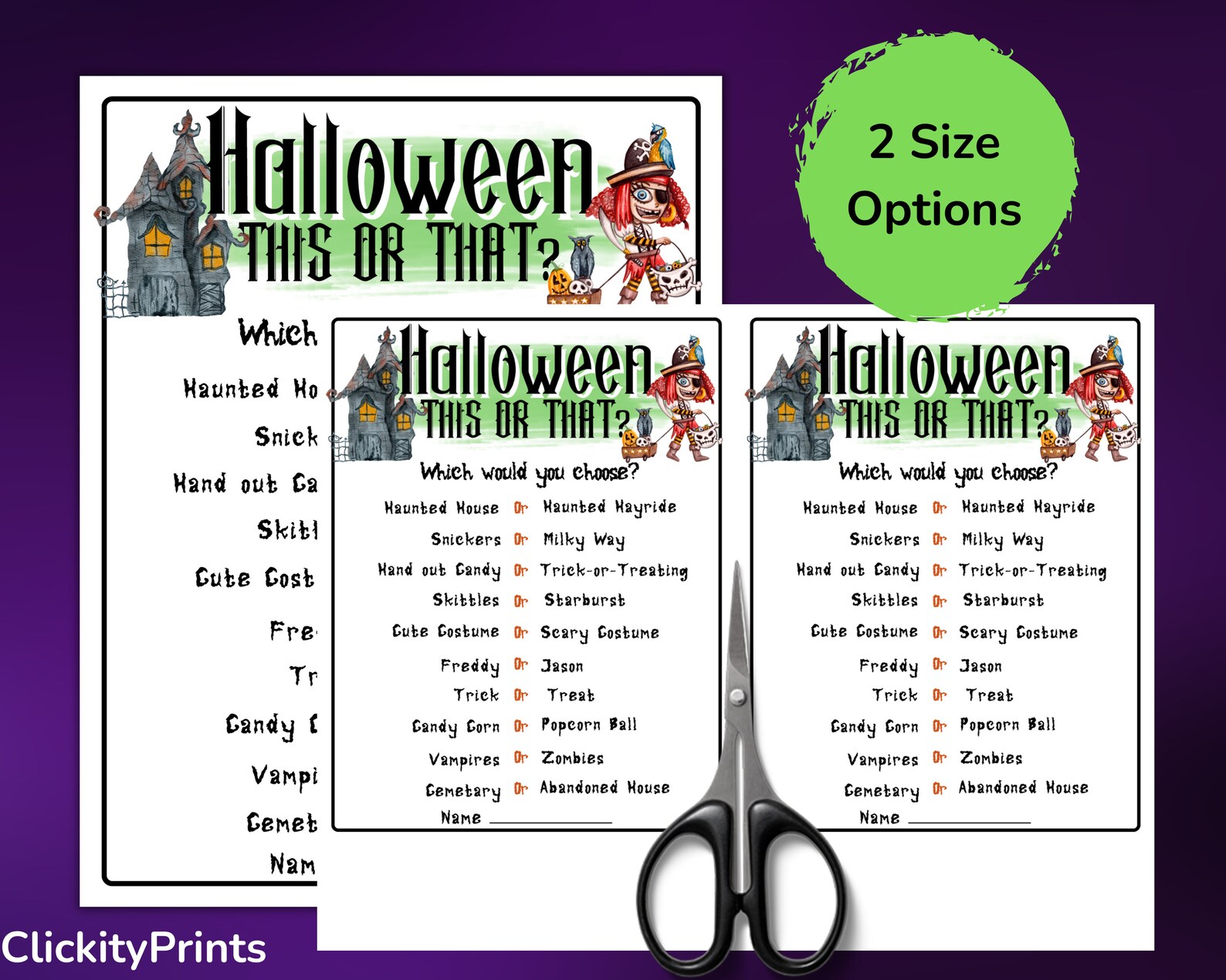 Halloween This or That Game, Printable Halloween Game, Halloween Party ...