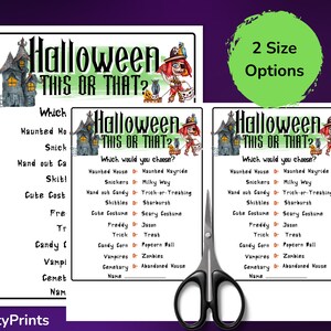 Halloween This or That Game, Printable Halloween Game, Halloween Party ...