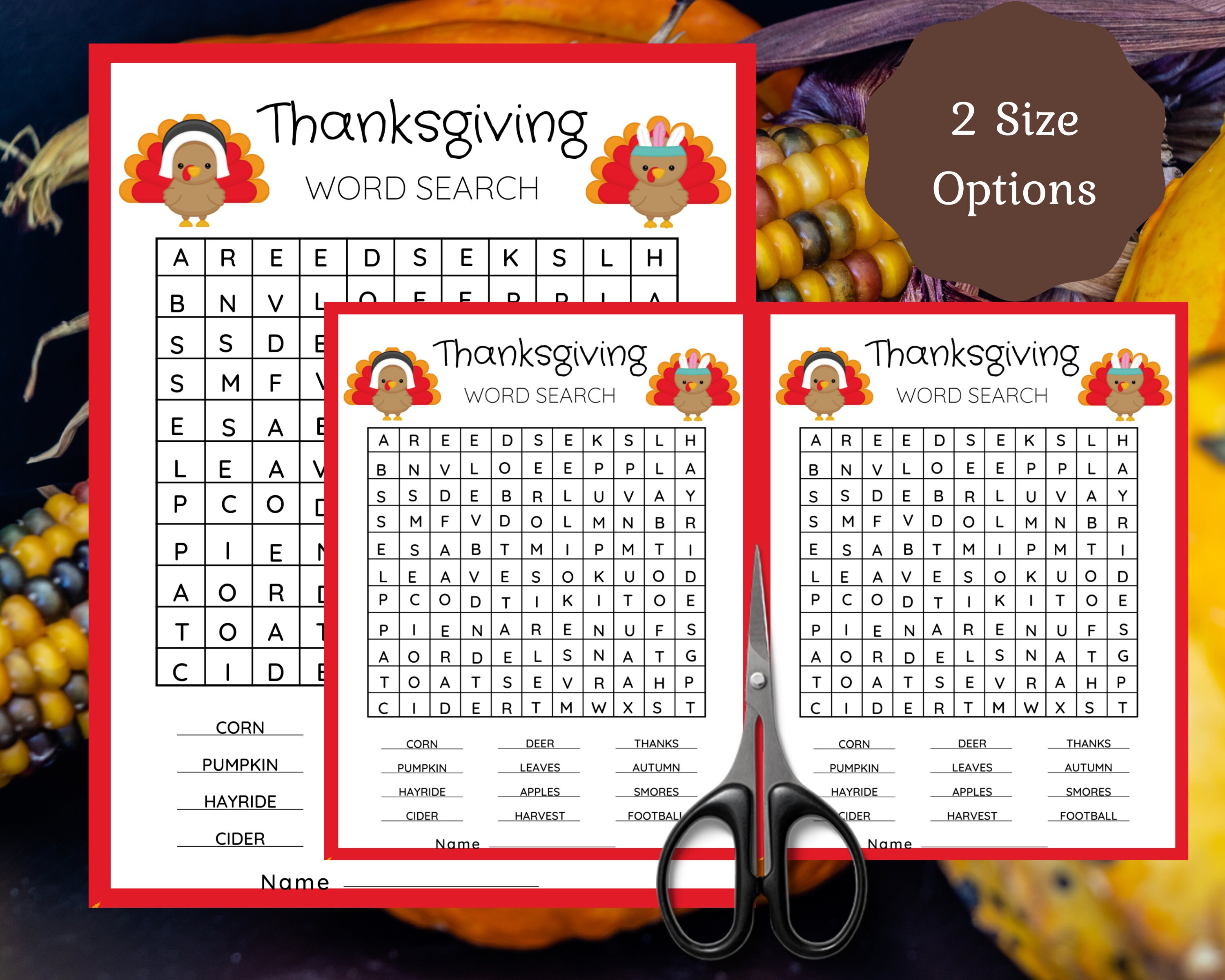 Thanksgiving Word Search, Family Holiday Activity, Turkey Day Ideas ...