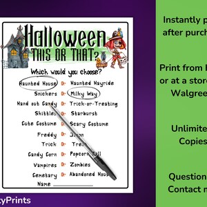 Halloween This or That Game, Printable Halloween Game, Halloween Party ...
