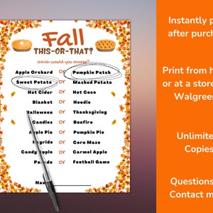 Autumn This or That Game | Fall This or That | Fall A-Z Game ...