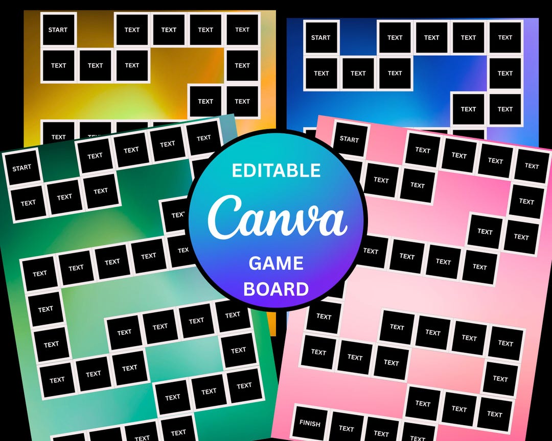 Editable Game Board Template, Blank Game Board, Custom Game Board ...