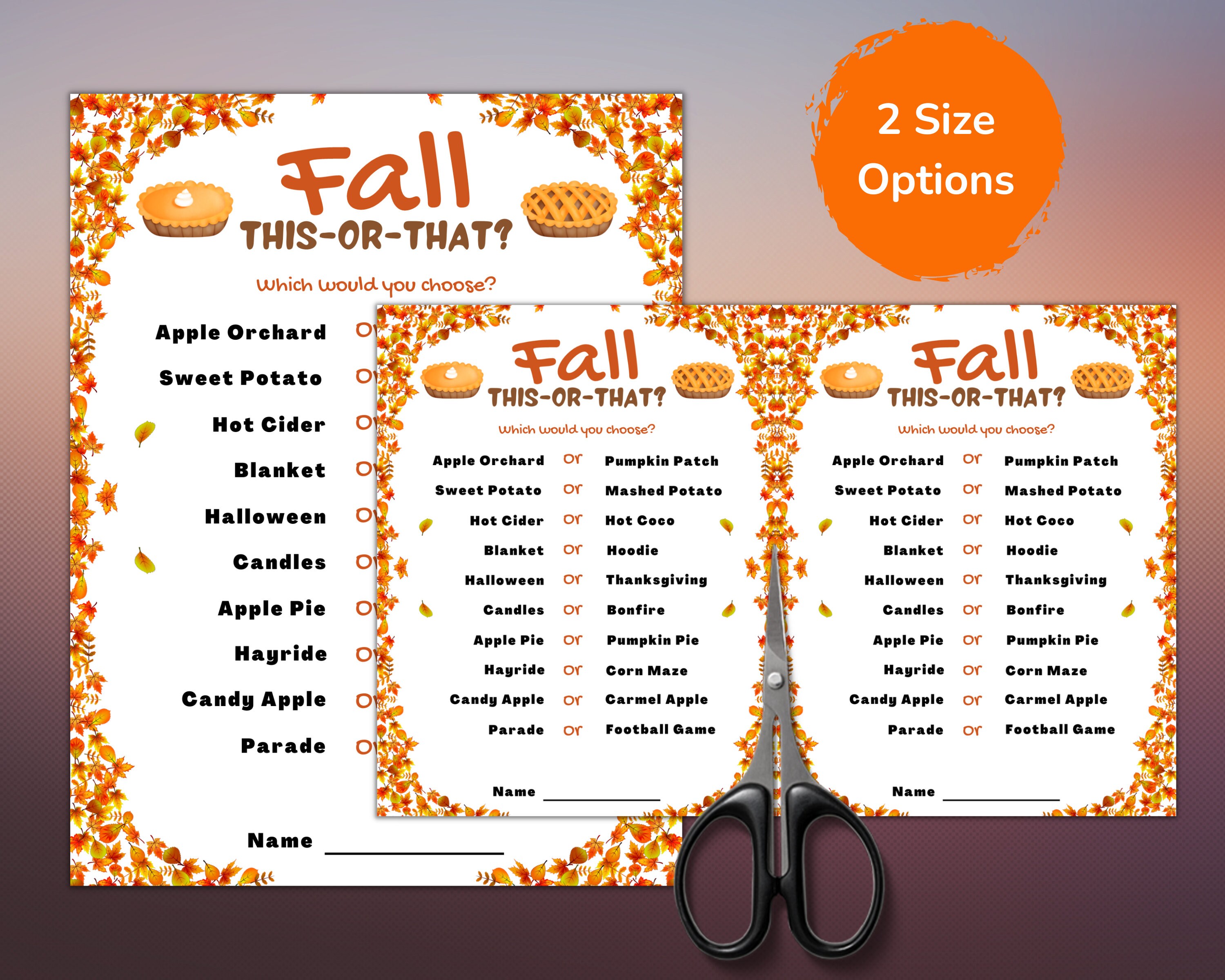 Autumn This or That Game | Fall This or That | Fall A-Z Game ...