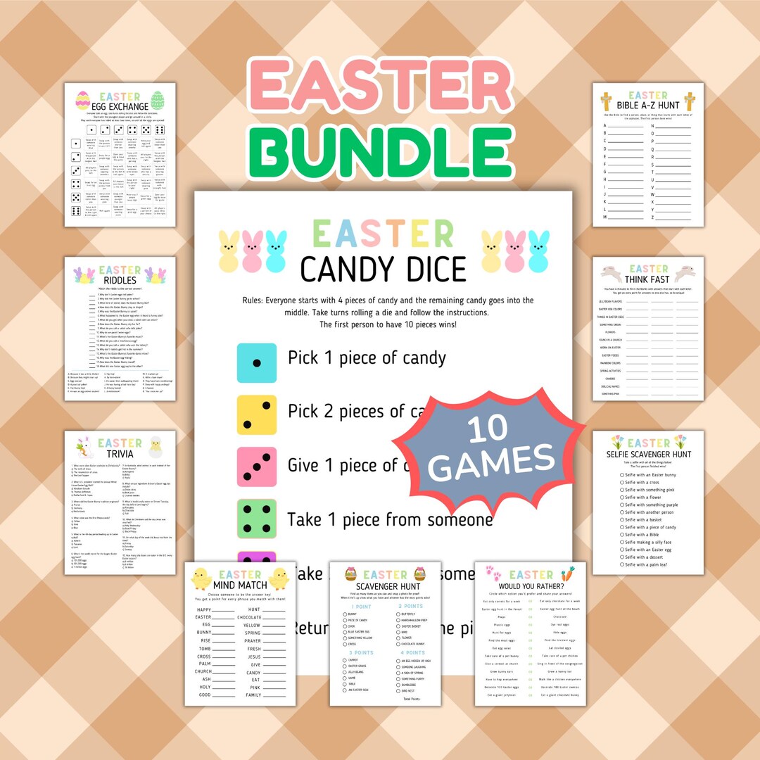 Easter Game Bundle, Printable Easter Games for Kids, Family, Friends ...