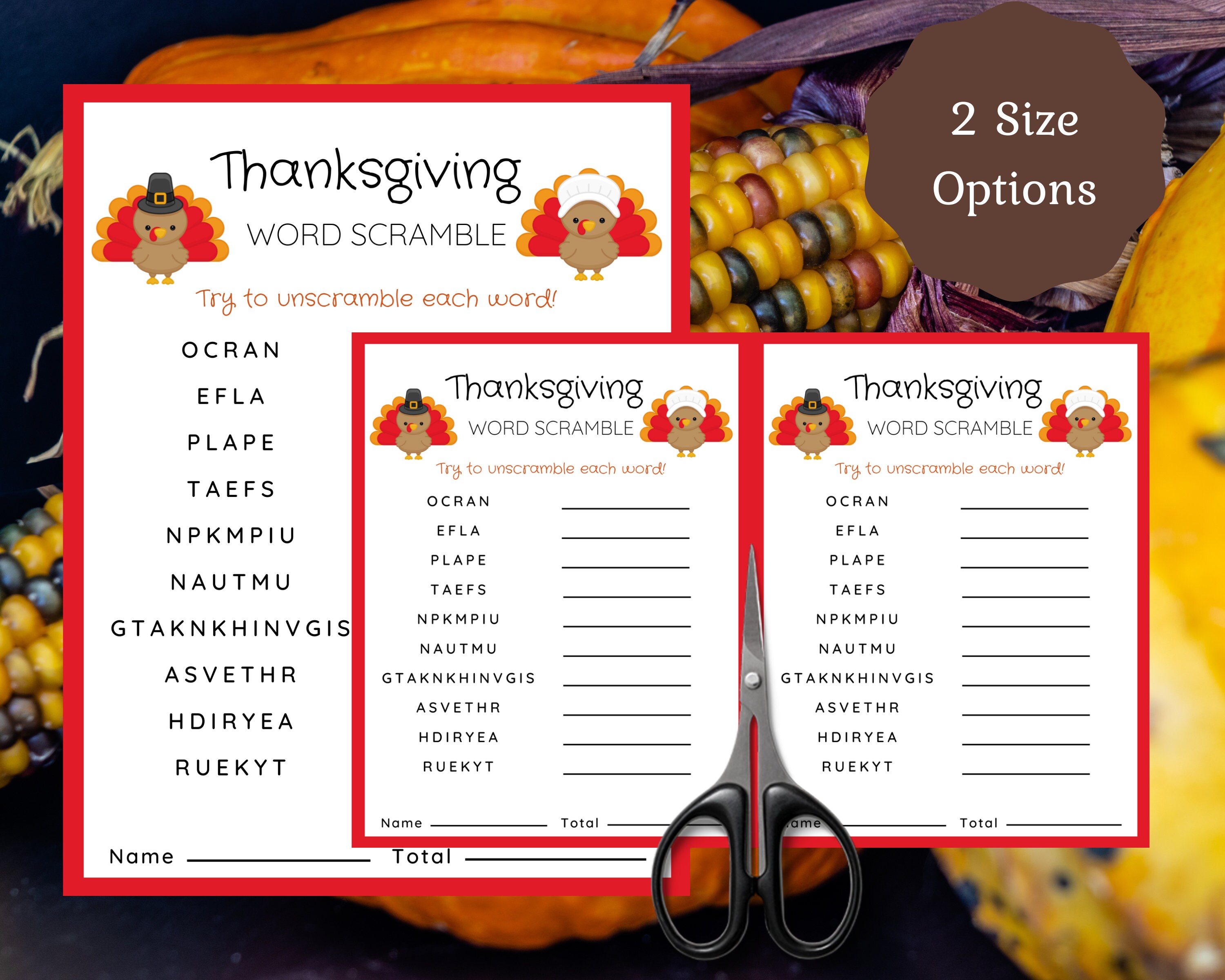 Thanksgiving Word Scramble, Turkey Day Ideas, Thanksgiving Games for ...