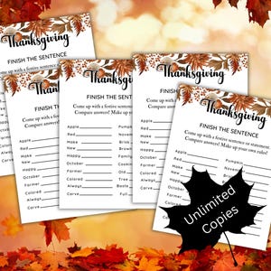 Thanksgiving Dinner Party Games for Kids and Adults, Printable ...