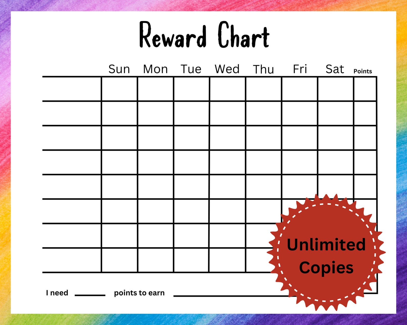 Printable Reward Chart for Kids, School Reward Chart, Visual Chart for ...