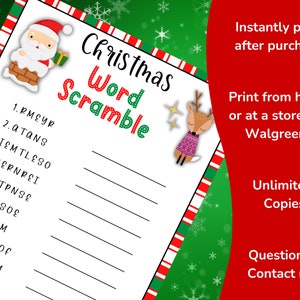 Christmas Word Scramble, Christmas Games for Kids & Adults, Holiday ...