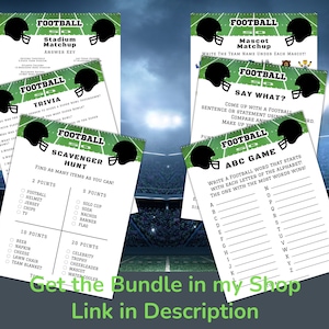 Printable Football Trivia Game, Football Party Activity, Game Day Party ...