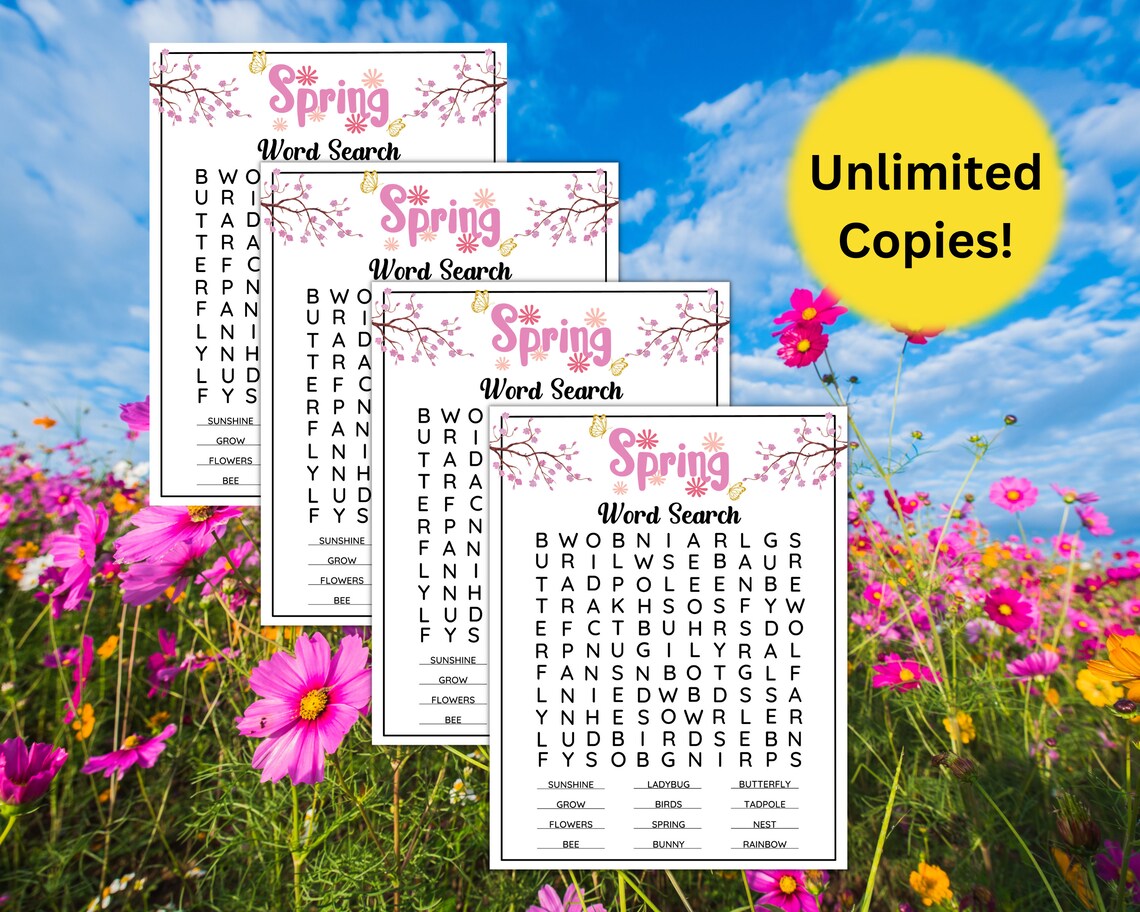 Printable Spring Game Bundle for Kids & Adults, Classroom Spring ...