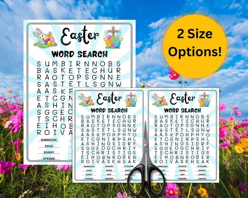 Printable Easter Word Search & Answer Key, Sunday School Church Games ...