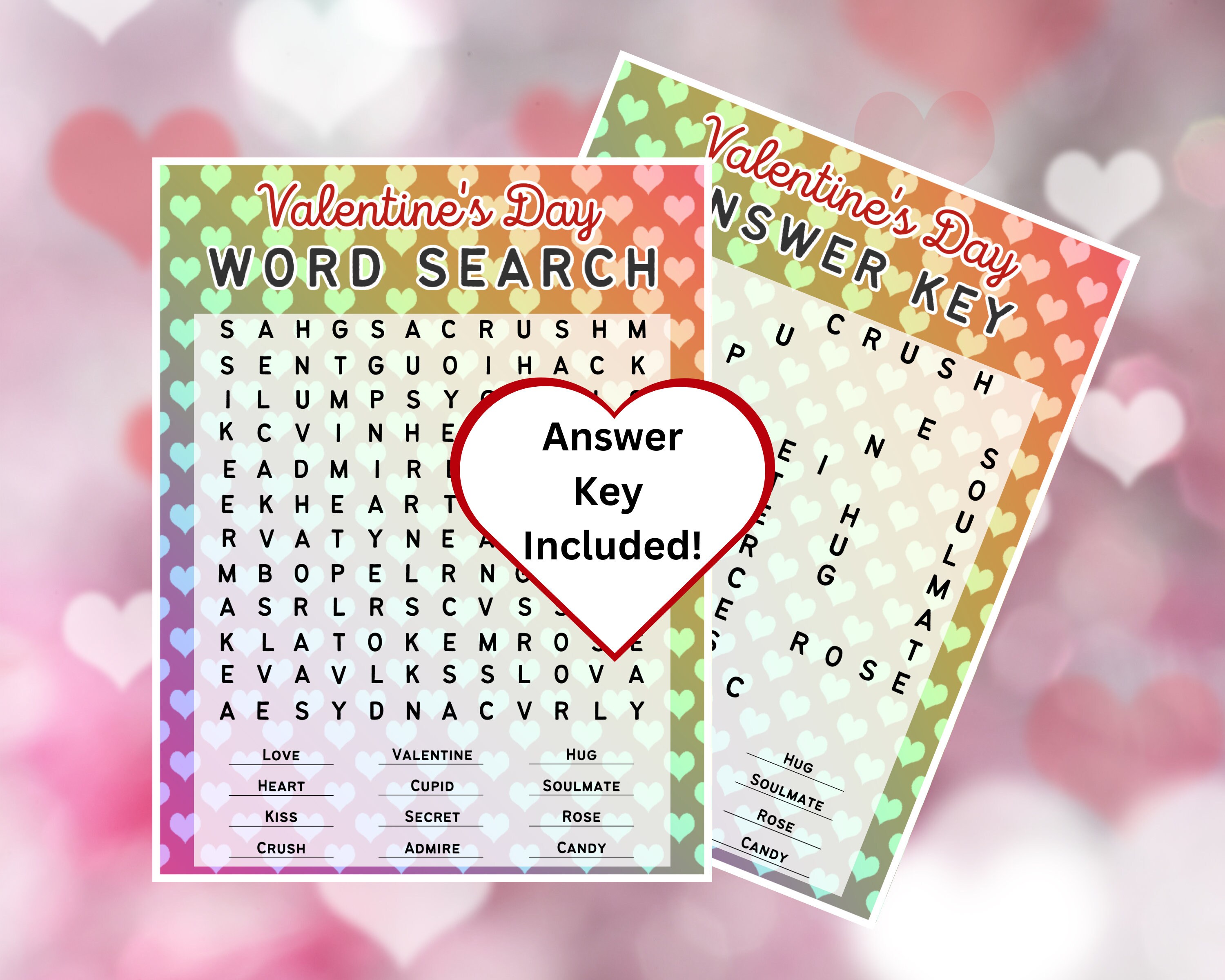 Printable Valentine's Day Word Search for Kids & Adults, Valentine's ...
