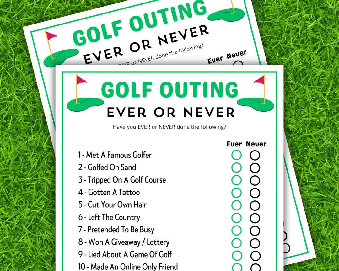 Golf Ever or Never Game, Printable Golf Retreat Activity, Work Golf ...