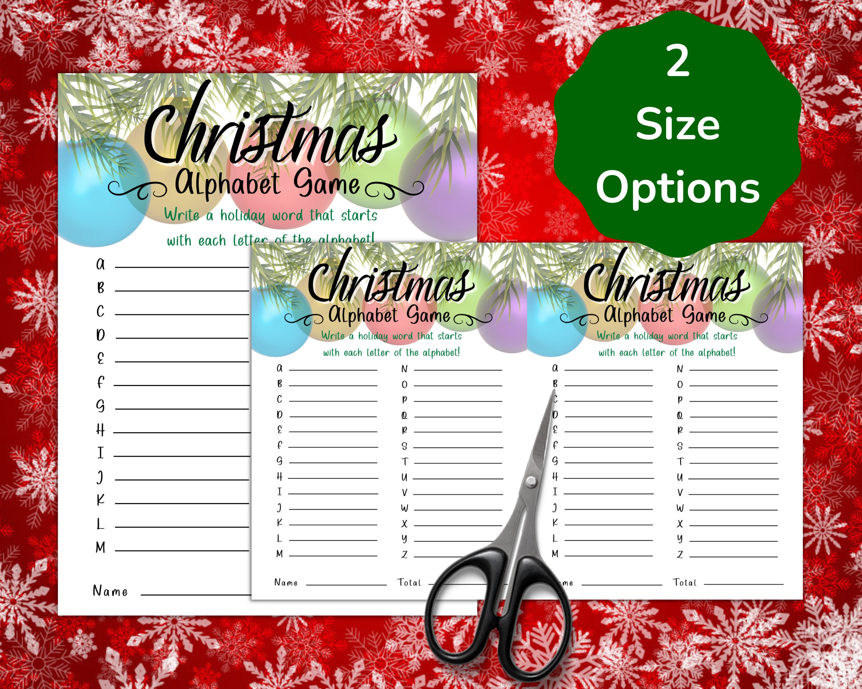 Christmas Alphabet Game, Christmas Games for Kids & Adults, Holiday ...