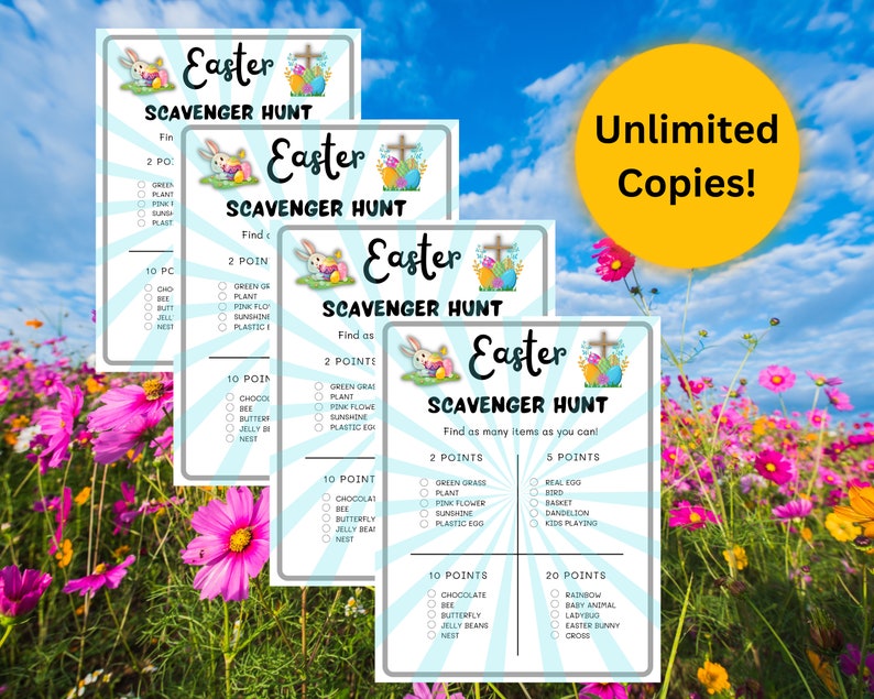 Printable Easter Scavenger Hunt, Sunday School Church Games for Kids ...