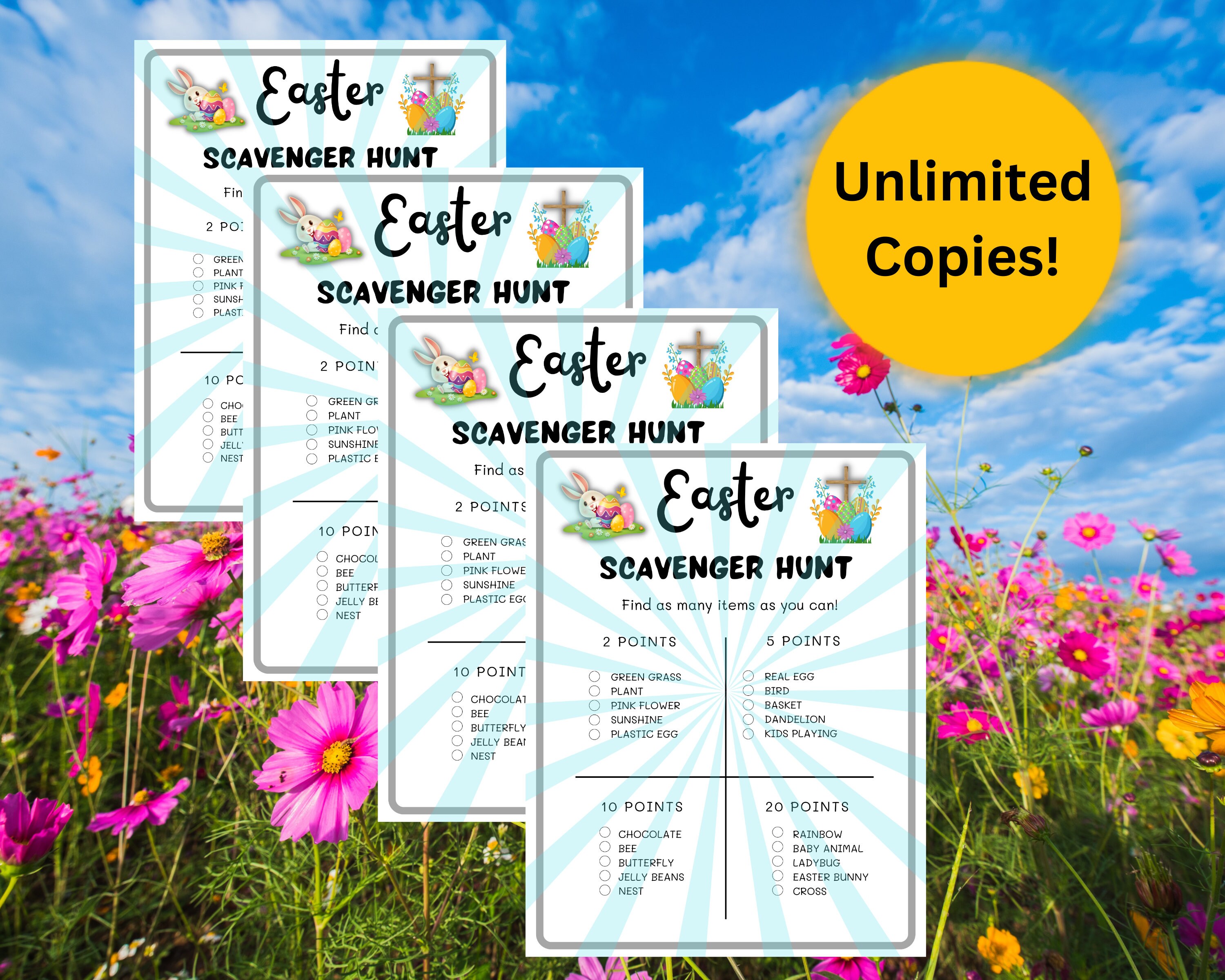 Printable Easter Scavenger Hunt, Sunday School Church Games for Kids ...