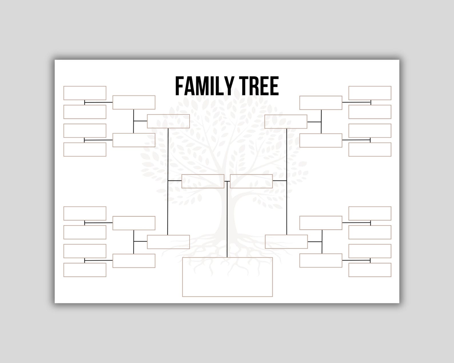 Editable Family Tree Template, 6 Designs to Customize, Printable School ...