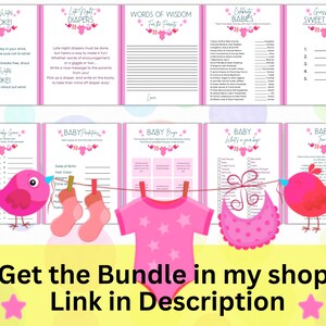 Girl Baby Shower Printable Baby Trivia & Answer Key, Pink Baby Shower ...