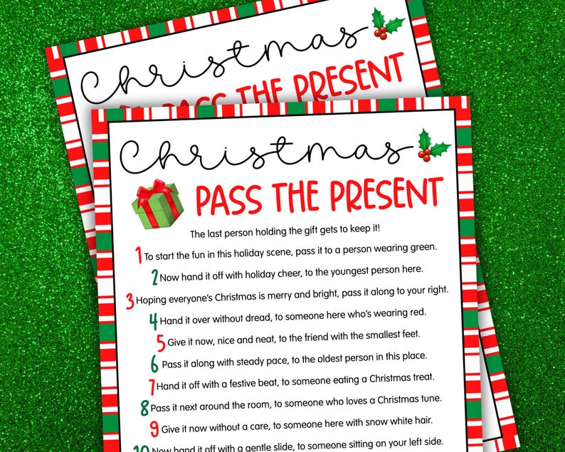 Pass the Present Christmas Game for Kids & Adults Instant Download ...