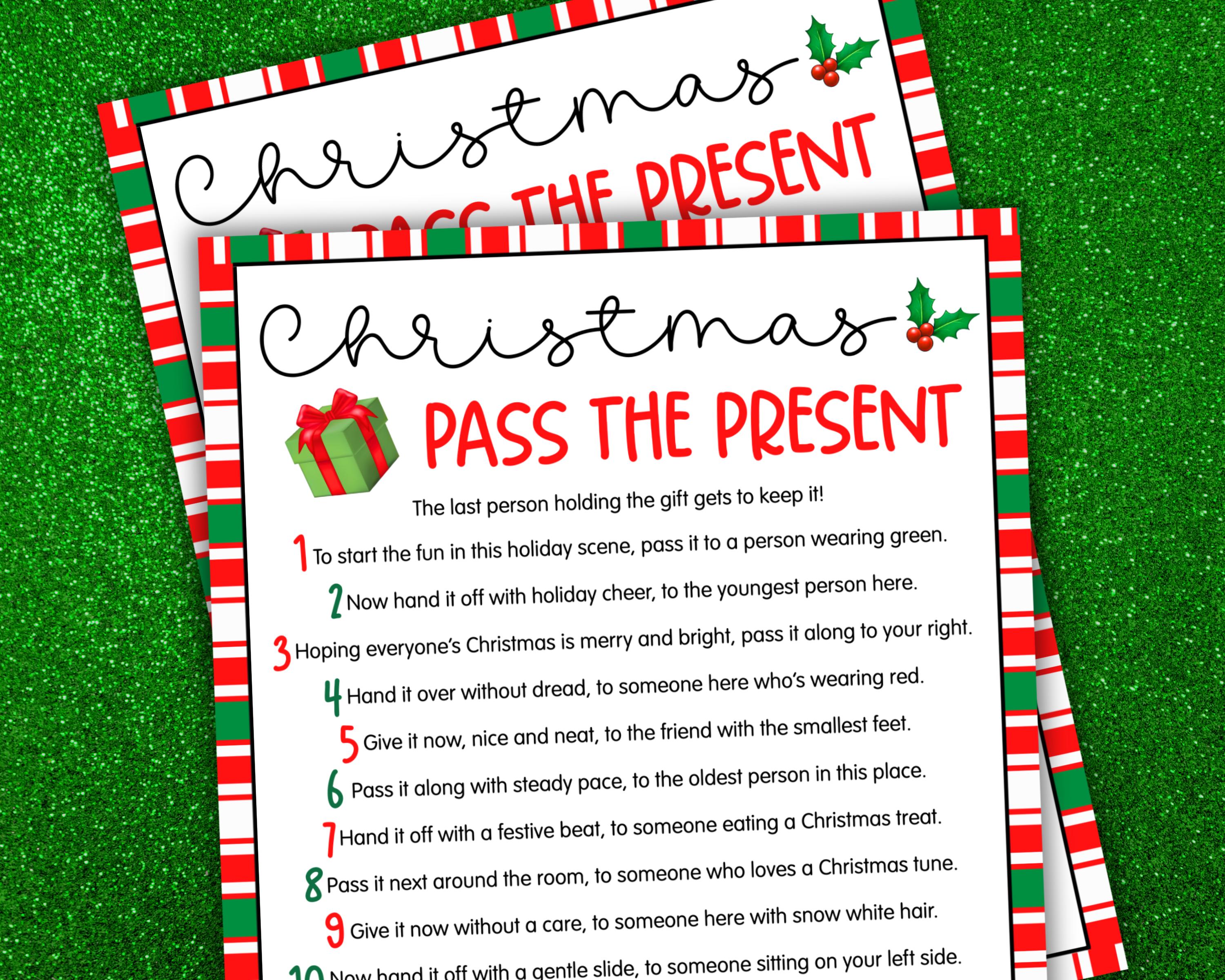 Pass the Present Christmas Game for Kids & Adults Instant Download ...