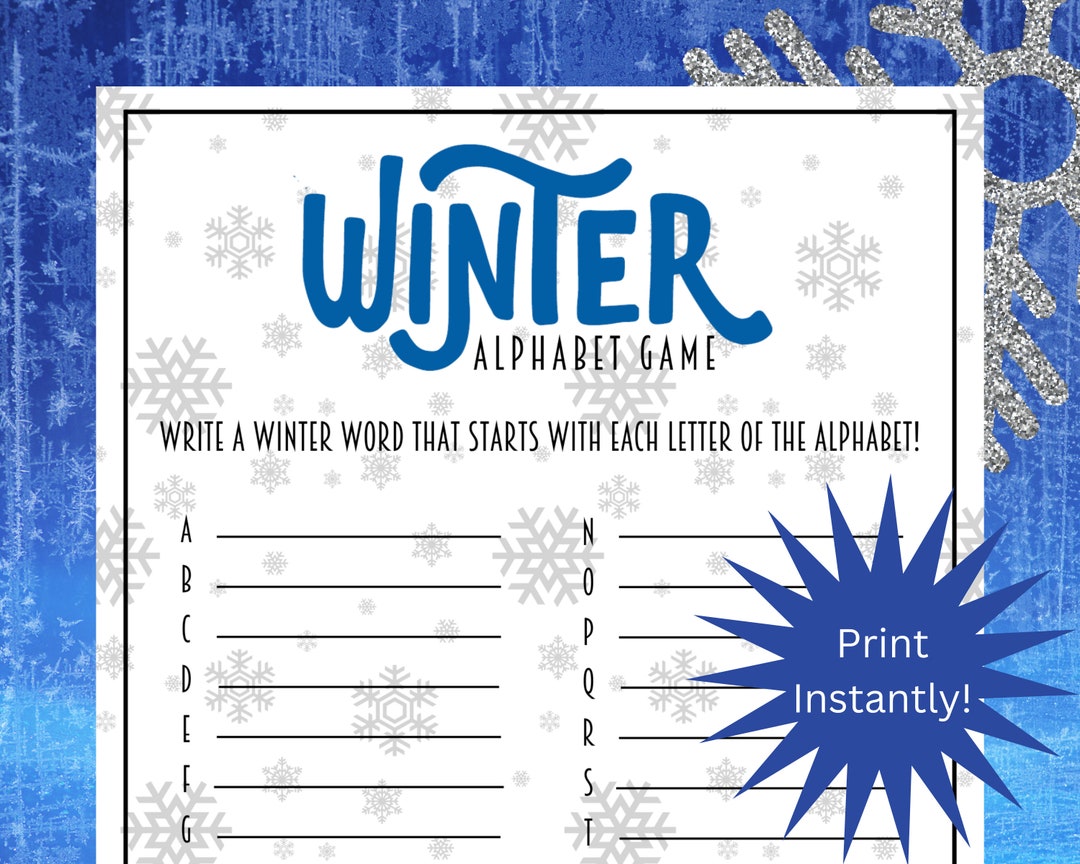 Printable Winter Alphabet A-Z Game for Kids and Adults, Winter Family ...