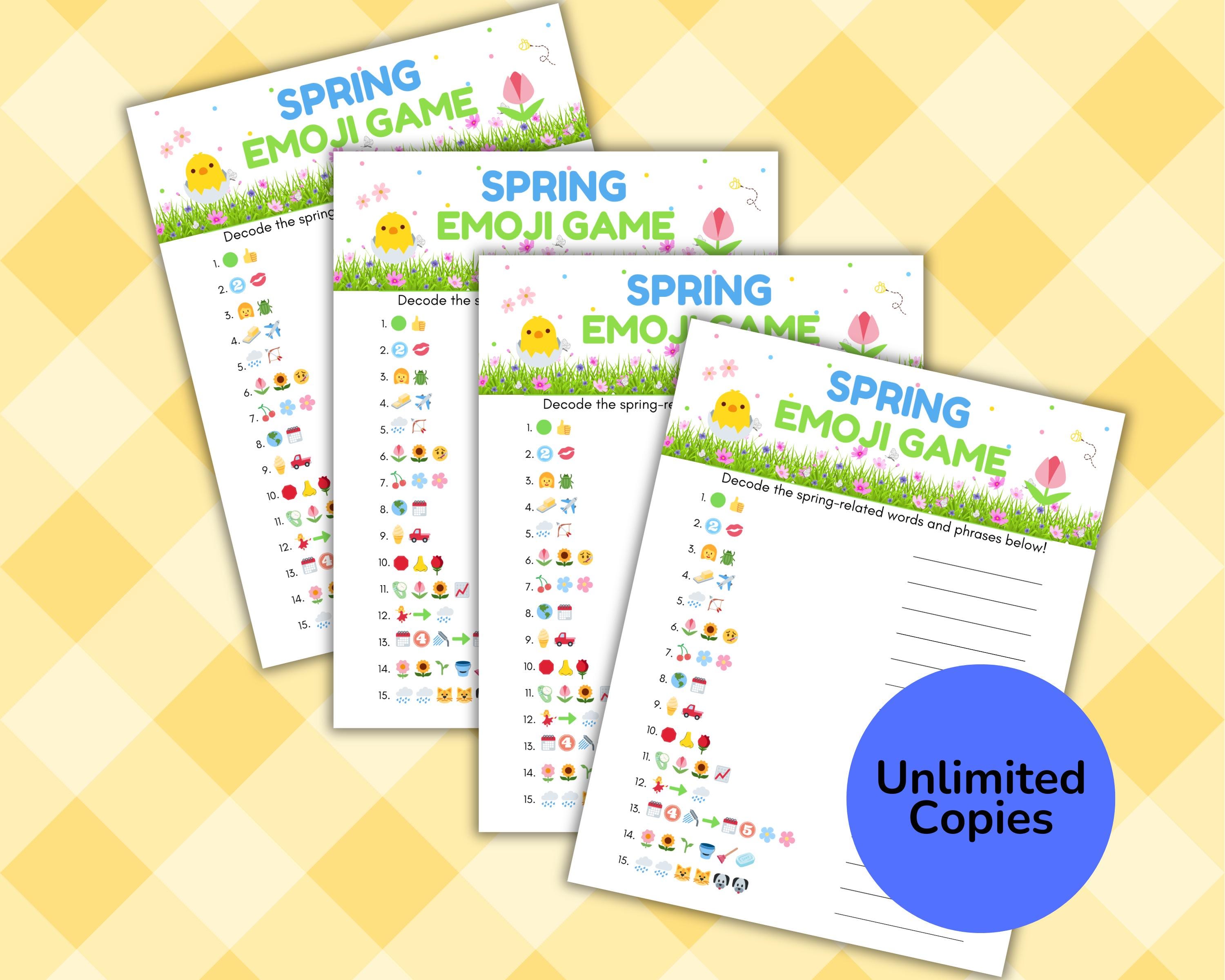 Spring Emoji Game for Kids, Printable Spring Activity, Fun Spring ...